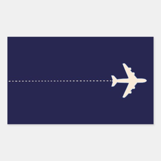 travel airplane with dotted line rectangular sticker | Zazzle.com