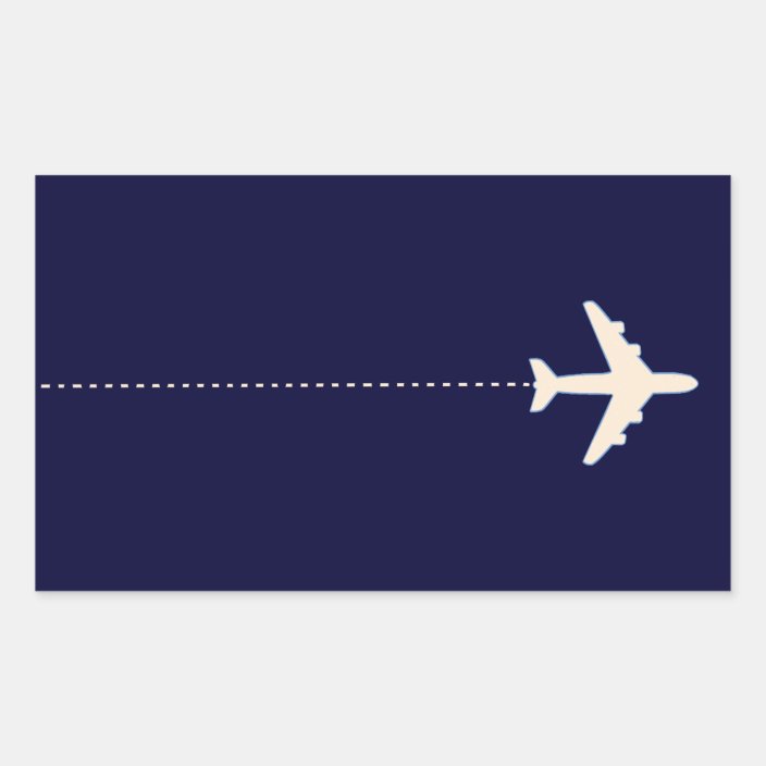 travel airplane with dotted line rectangular sticker | Zazzle.com