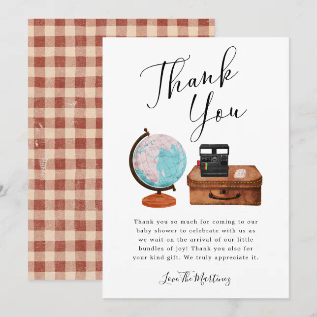 Travel Baby Shower Gender Neutral Thank You Card | Zazzle