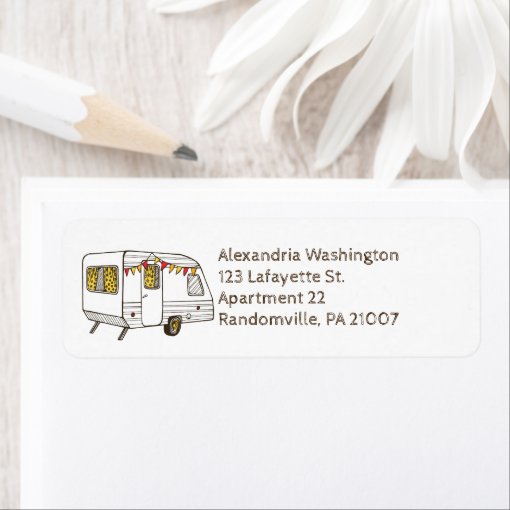Travel Camper Return Address Labels | Zazzle