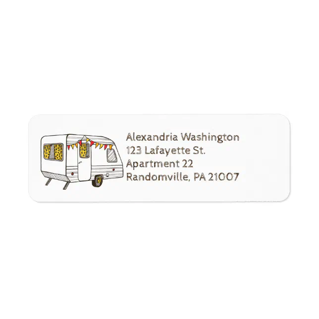 Travel Camper Return Address Labels | Zazzle