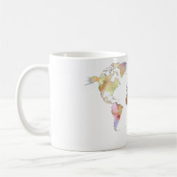 Travel colorful world map mug | Zazzle