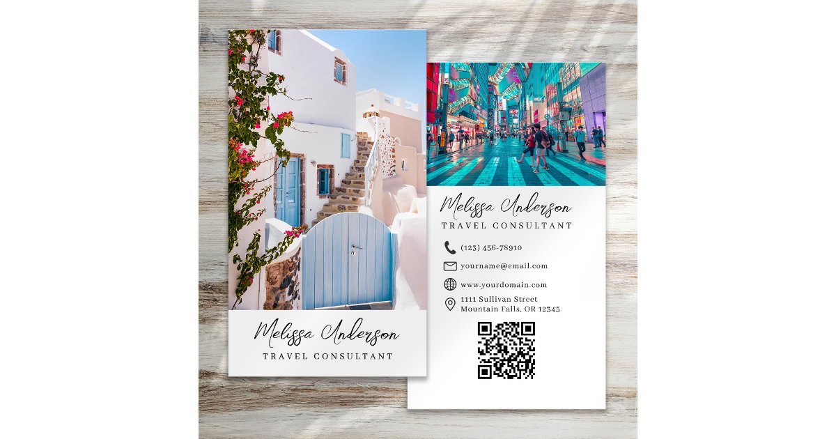 Travel Consultant Photo QR Code Business Card | Zazzle