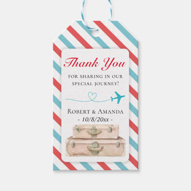 Travel Destination Wedding Favor Luggage Gift Tags | Zazzle