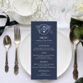 Travel Destination Wedding Navy Blue Passport Menu | Zazzle