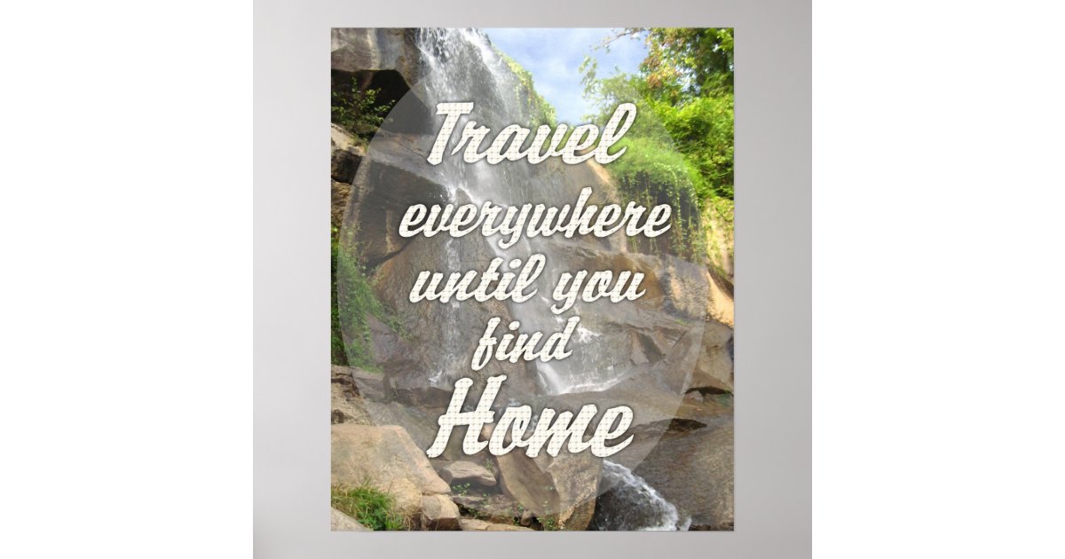 Travel Everywhere - Waterfall Poster | Zazzle