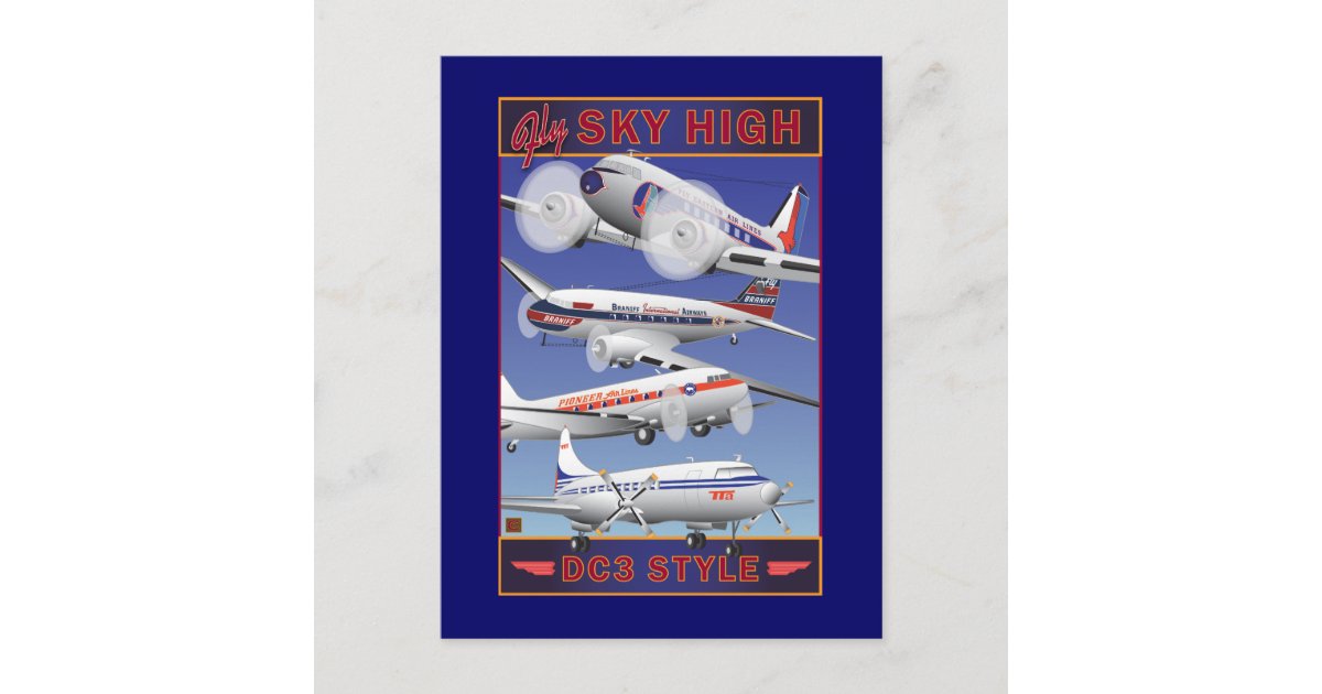 TRAVEL-Fly Sky High- Postcard | Zazzle