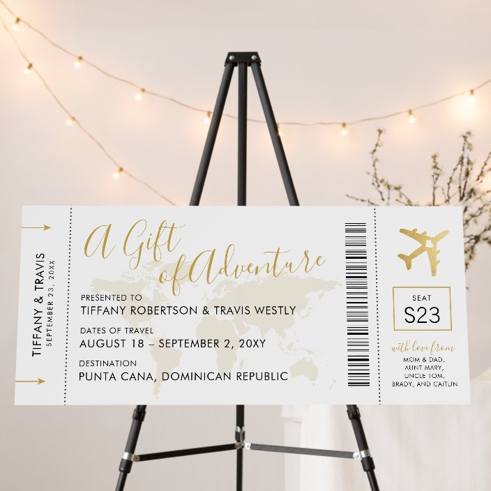 Travel Gift Large Oversize Boarding Pass Ticket Foam Board | Zazzle.com