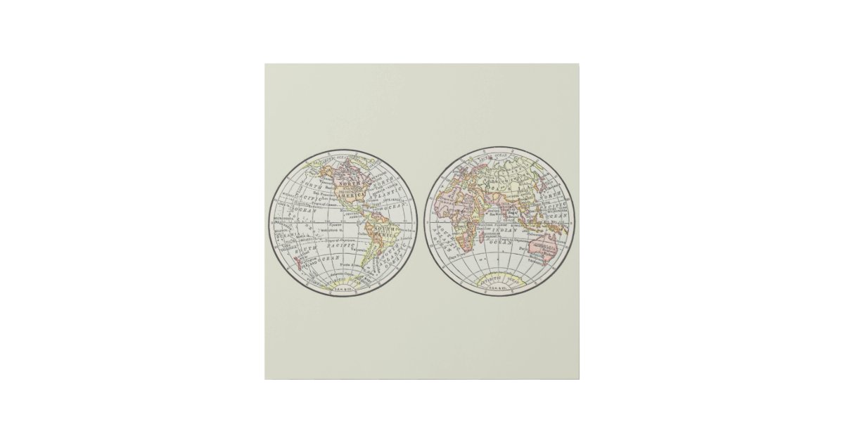 Travel Globe Map Earth 1916 World Atlas Gallery Wrap | Zazzle