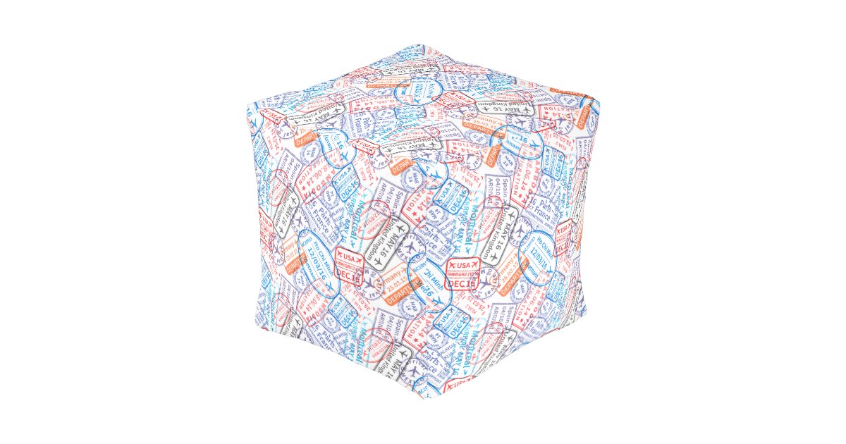 Travel icon pouf | Zazzle