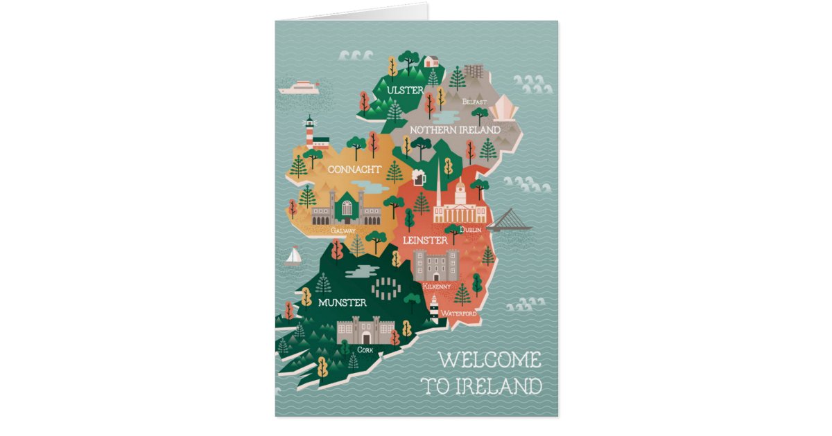Travel Map of Ireland | Landmarks & Cities | Zazzle