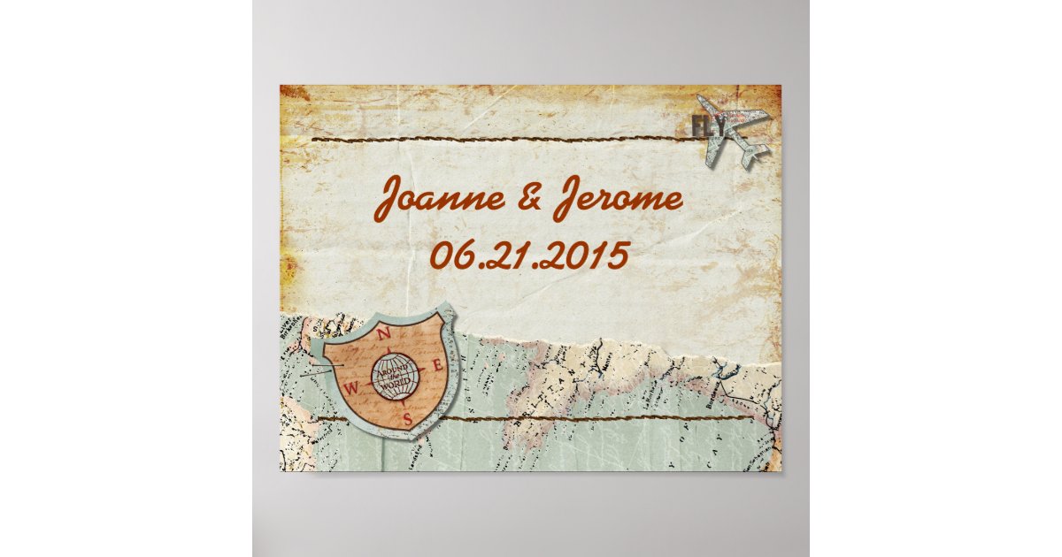 Travel Map Party Poster | Zazzle