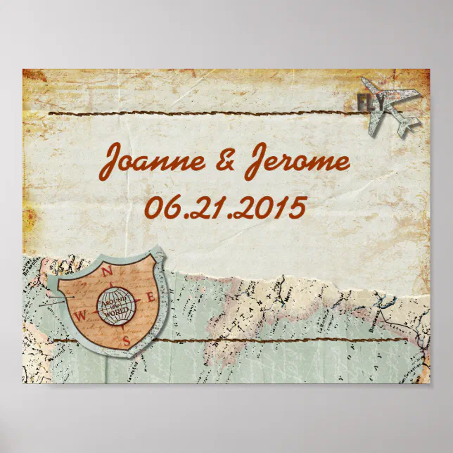 Travel Map Party Poster | Zazzle