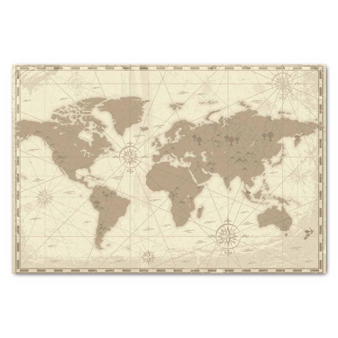 Travel Map Tissue Paper | Zazzle