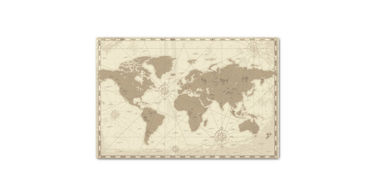 Travel Map Tissue Paper | Zazzle