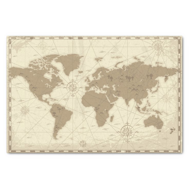 Travel Map Tissue Paper | Zazzle
