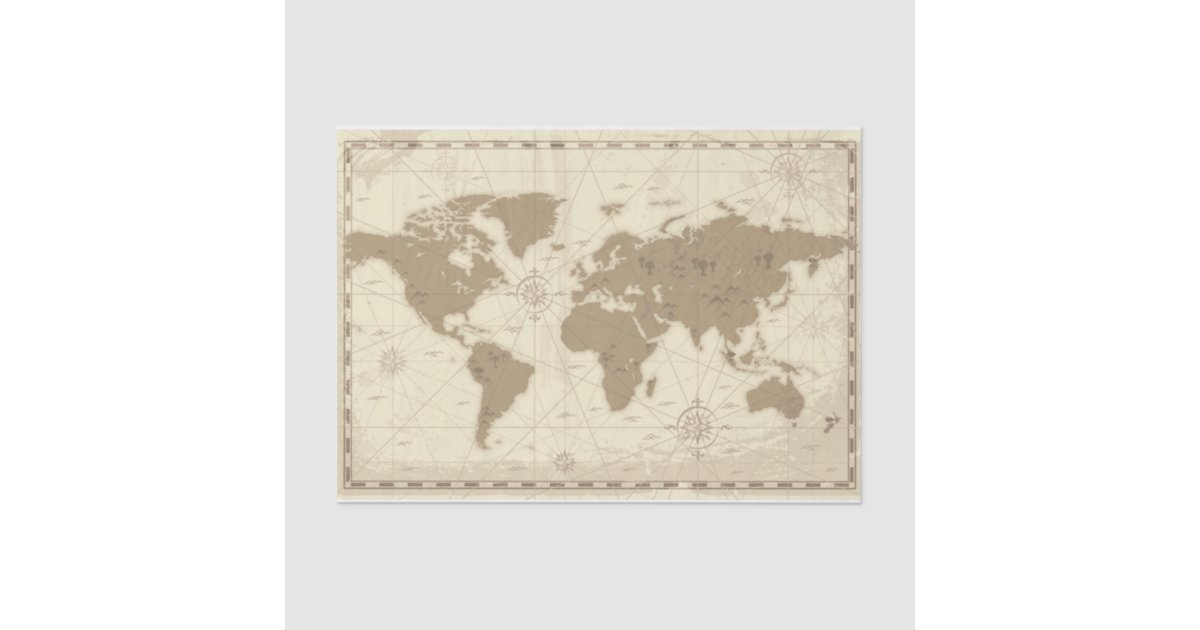 Travel Map Tissue Paper | Zazzle