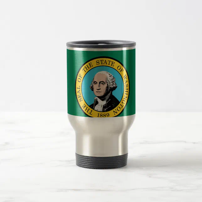 Travel Mug with Flag of Washington State - USA | Zazzle