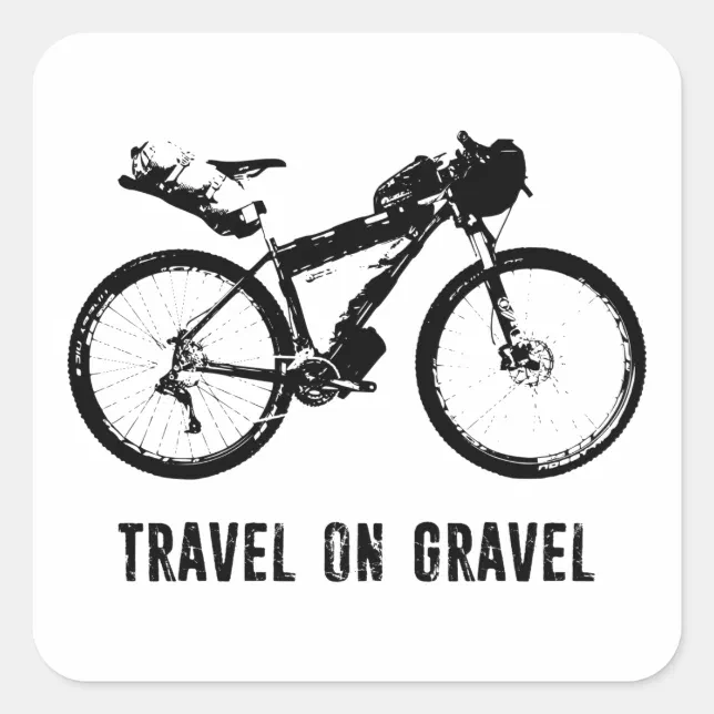 Travel On Gravel Bikepacking Square Sticker | Zazzle