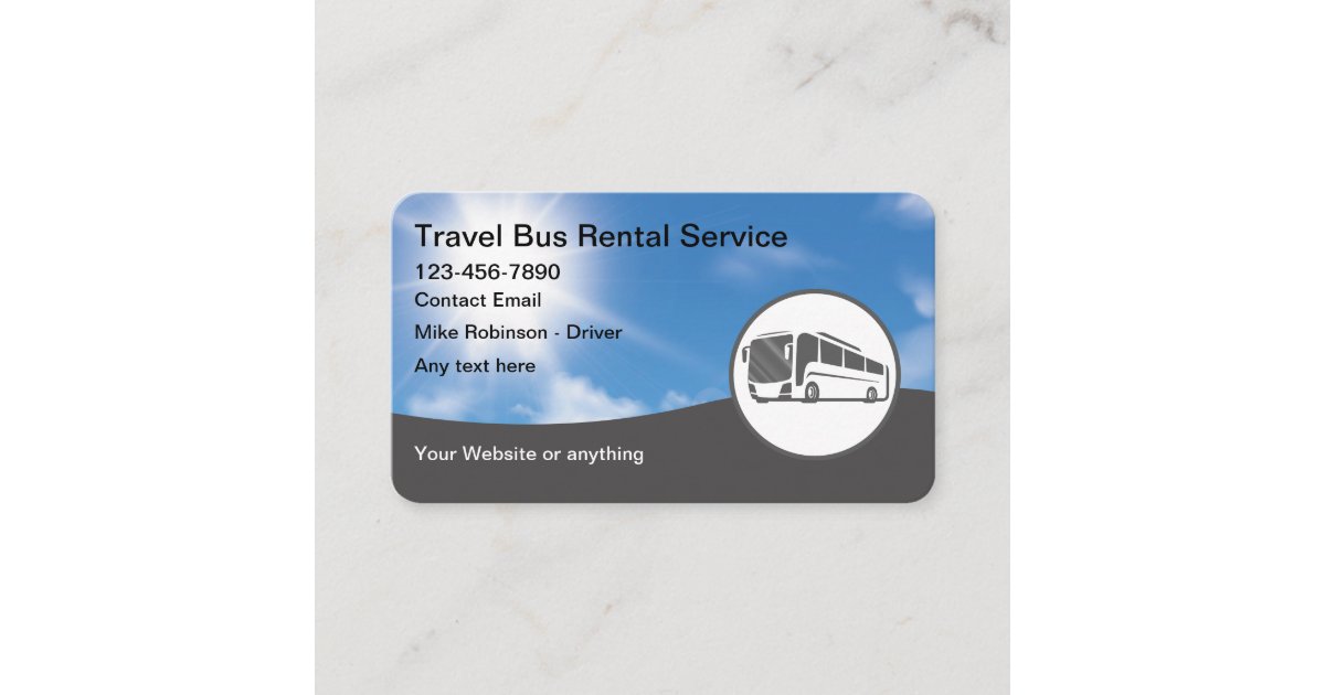 Travel Party Bus Rental Business Cards | Zazzle