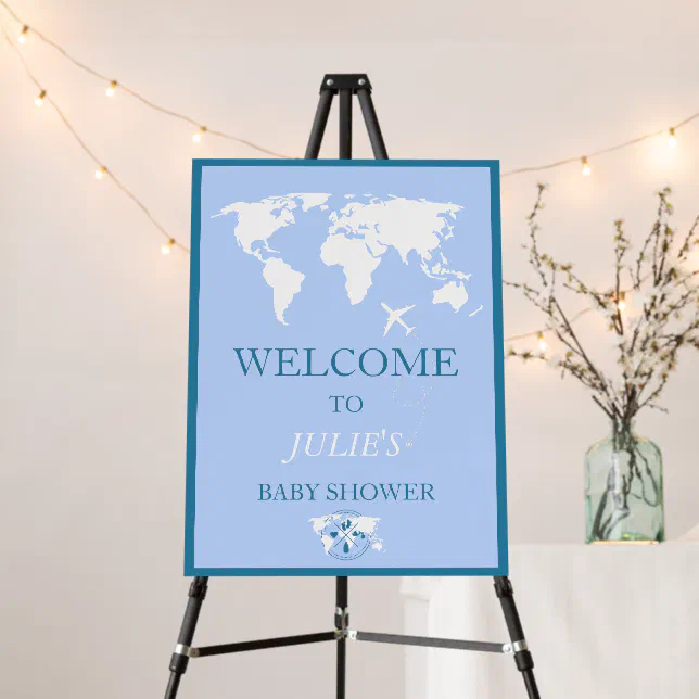 Travel Passport Baby Shower Theme Welcome Sign | Zazzle