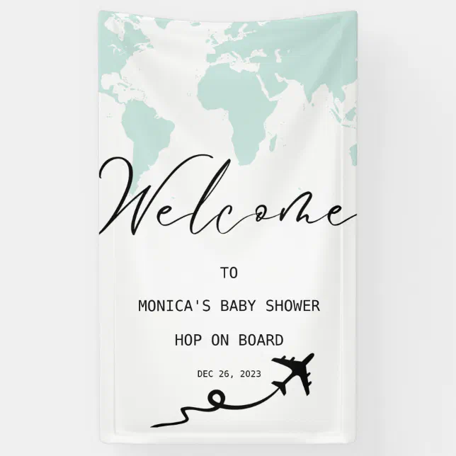 Travel Plane Ticket Baby Shower Boy Welcome Sign | Zazzle