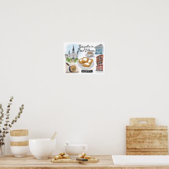 Travel Poster: Beignets in New Orleans Poster | Zazzle