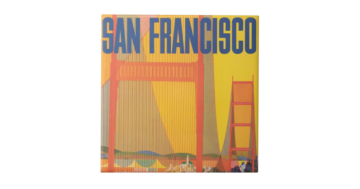 Travel Poster For Flying Twa To San Francisco Ceramic Tile | Zazzle