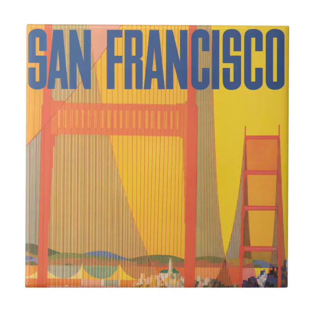 Travel Poster For Flying Twa To San Francisco Ceramic Tile | Zazzle
