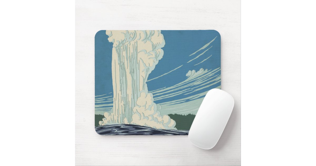 Travel Poster For Yellowstone National Park Mouse Pad | Zazzle