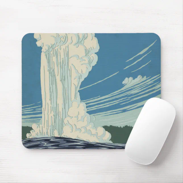 Travel Poster For Yellowstone National Park Mouse Pad | Zazzle