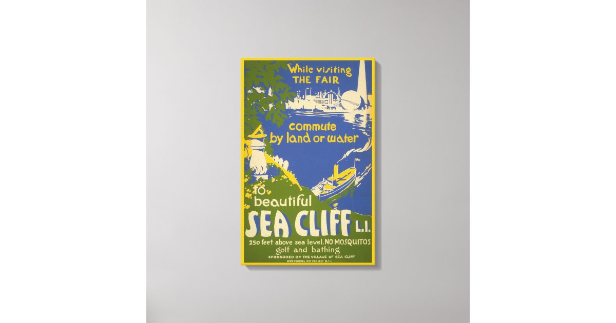 Travel Poster Promoting Sea Cliff, Long Island 2 Canvas Print | Zazzle