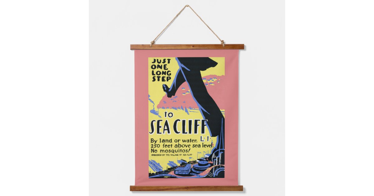 Travel Poster Promoting Sea Cliff, Long Island Hanging Tapestry | Zazzle
