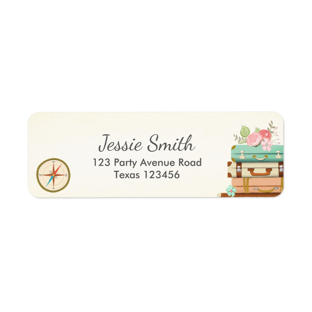 Travel Return Address Labels Adventure Floral | Zazzle