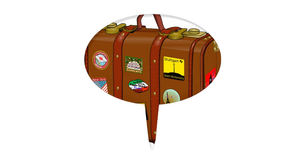 Travel Suitcase Cake Topper | Zazzle
