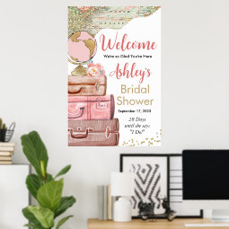 Travel Suitcase Welcome Sign Poster | Zazzle