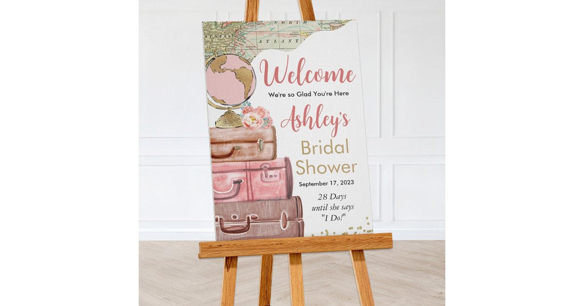 Travel Suitcase Welcome Sign Poster | Zazzle