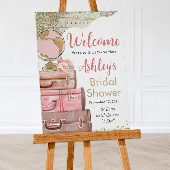 Travel Suitcase Welcome Sign Poster | Zazzle
