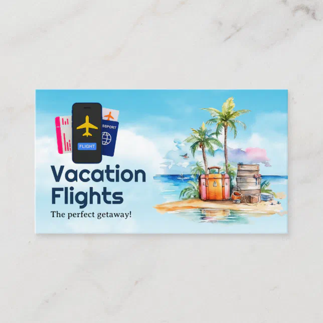 Travel Summer Vacation | Passport Plane Flight Business Card | Zazzle