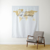 Travel Theme Party Blue Map Photo Selfie Backdrop | Zazzle