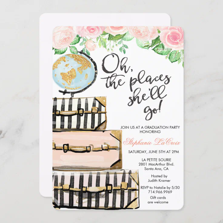 Travel Themed Graduation Party Invitation | Zazzle