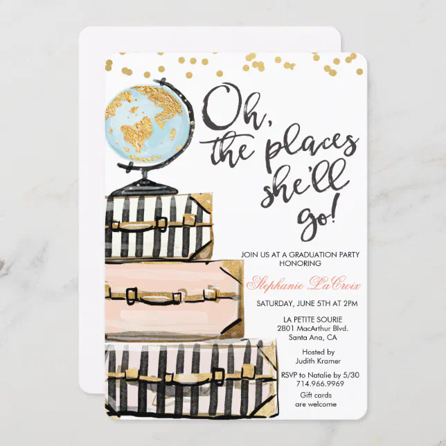 Travel Themed Graduation Party Invitation | Zazzle