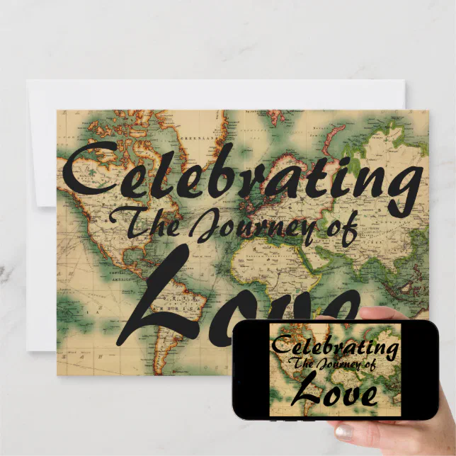 Travel Themed World Map Wedding Invitation | Zazzle