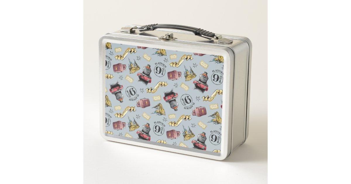 Travel To HOGWARTS™ Pattern Metal Lunch Box | Zazzle