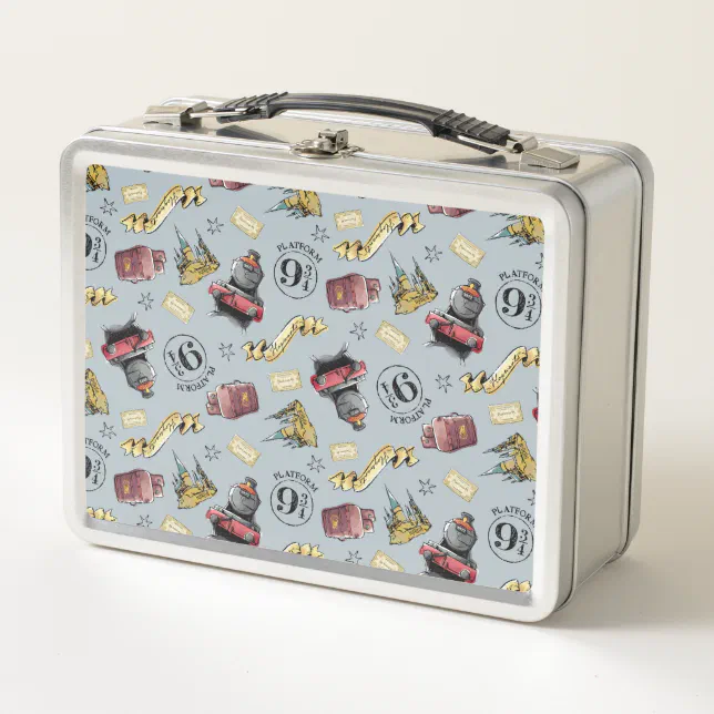 Travel To HOGWARTS™ Pattern Metal Lunch Box | Zazzle