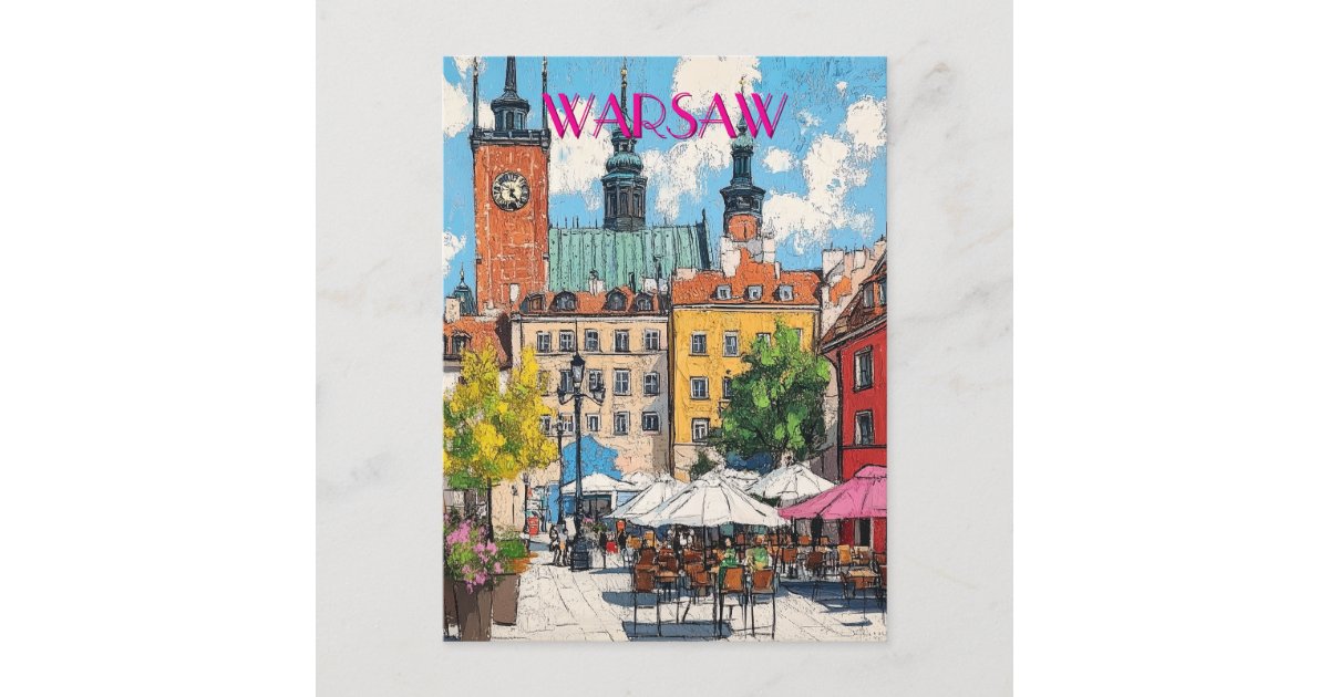 Travel to Warsaw Poland Postcard | Zazzle