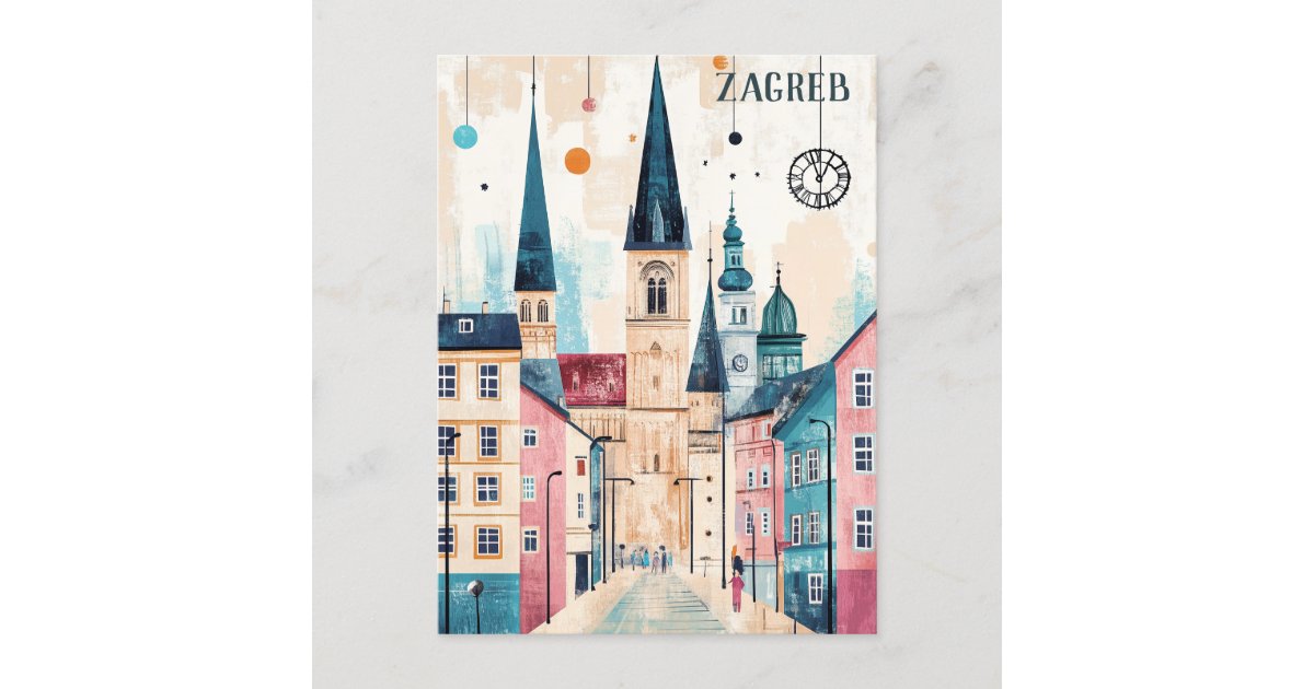 Travel to Zagreb Croatia Postcard | Zazzle