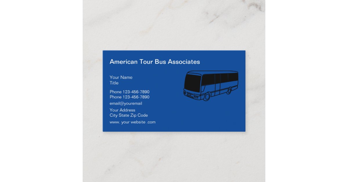 Travel Tour Bus Operator Business Card | Zazzle