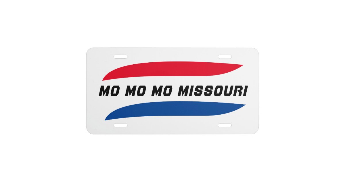 Travel trip vacation MO MO MO MISSOURI state flag License Plate | Zazzle