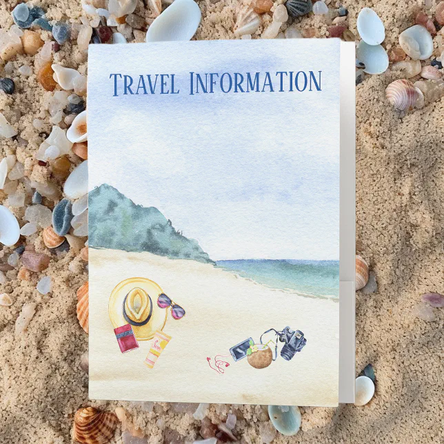 Travel Vacation Planing Trip Information Beach Pocket Folder | Zazzle